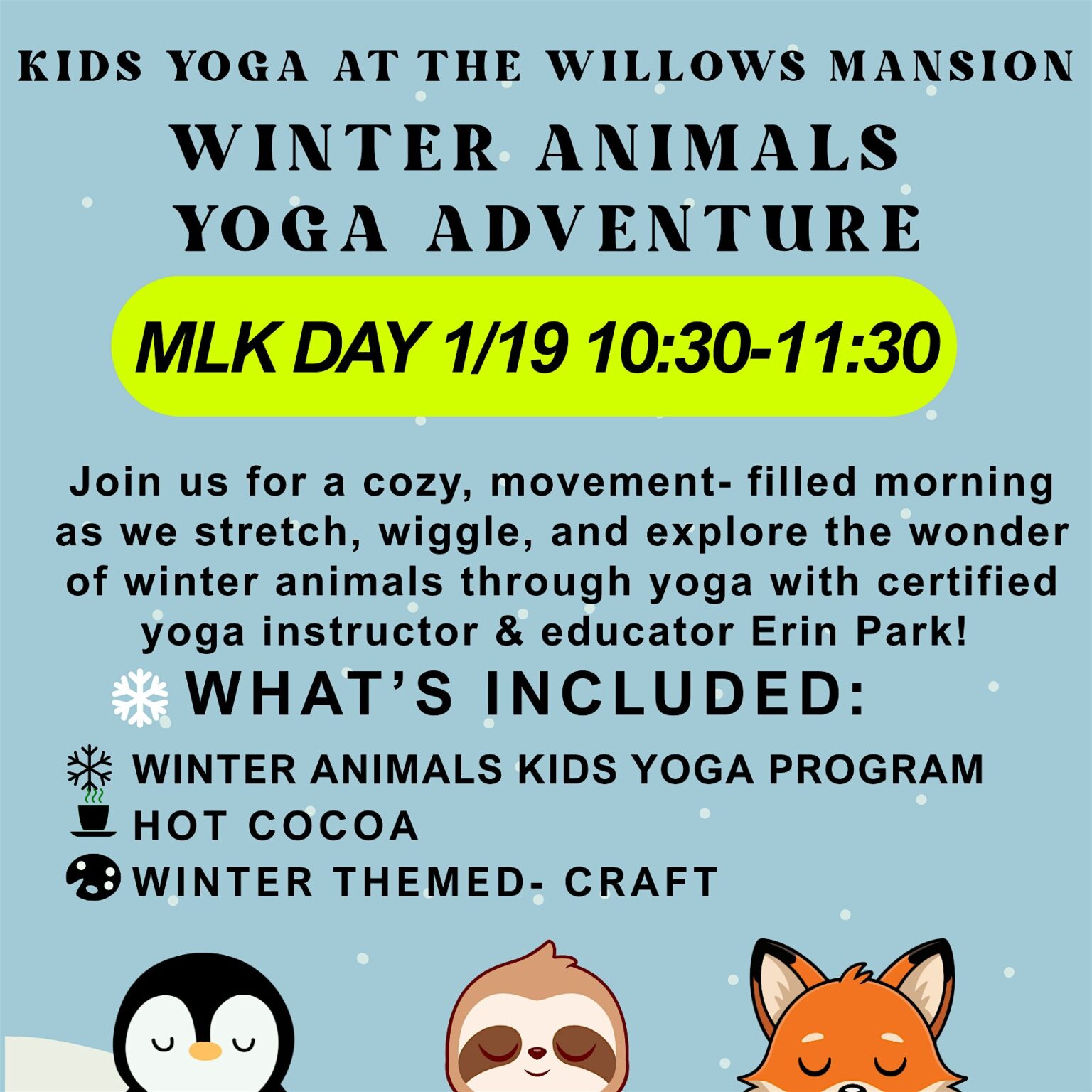 Winter Animals Kids Yoga Adventure - Grid Magazine